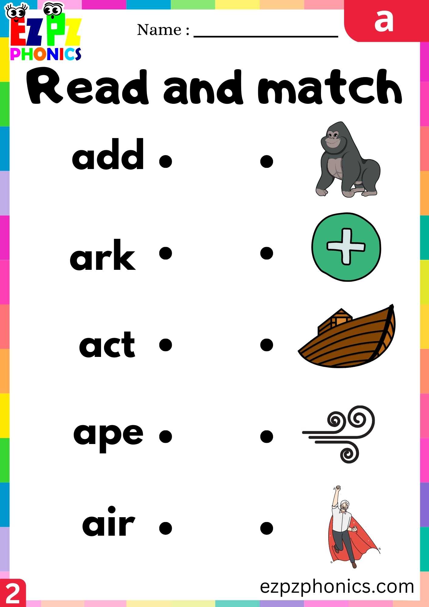 Group2 Letter S Read And Match Beginning Sounds Worksheet - ezpzphonics.com